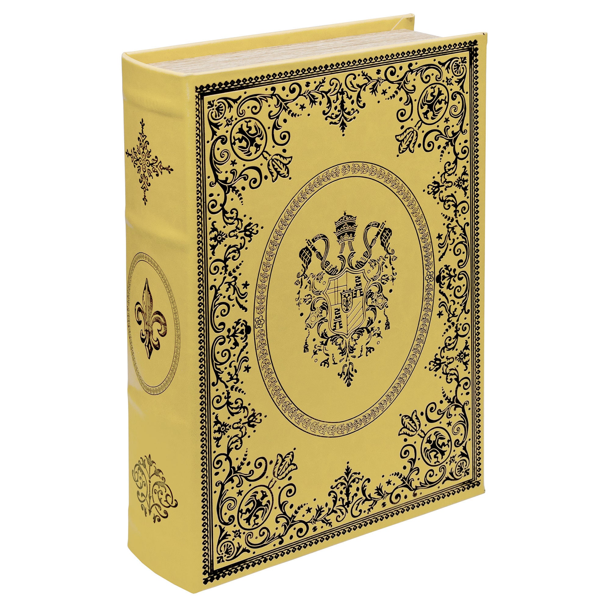 False Book Box Vintage Gold Crest Storage Book Jewellery Book Ornament ...