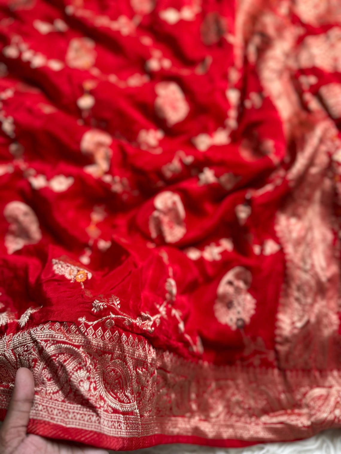 Red Mashru Meena BANARASI Saree Silk Handmade Designer for Women ...