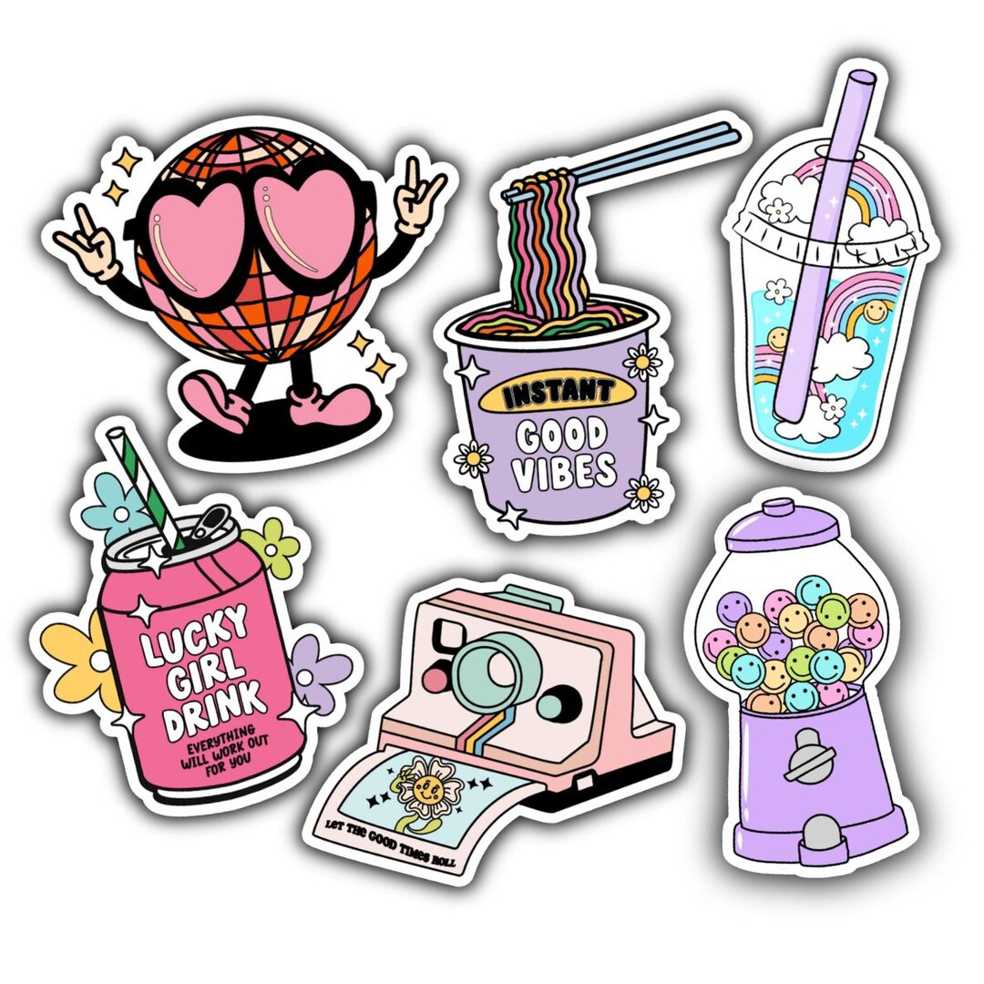 Preppy Girly Feel Good Sticker Bundle | Laptop Sticker | Water Bottle ...
