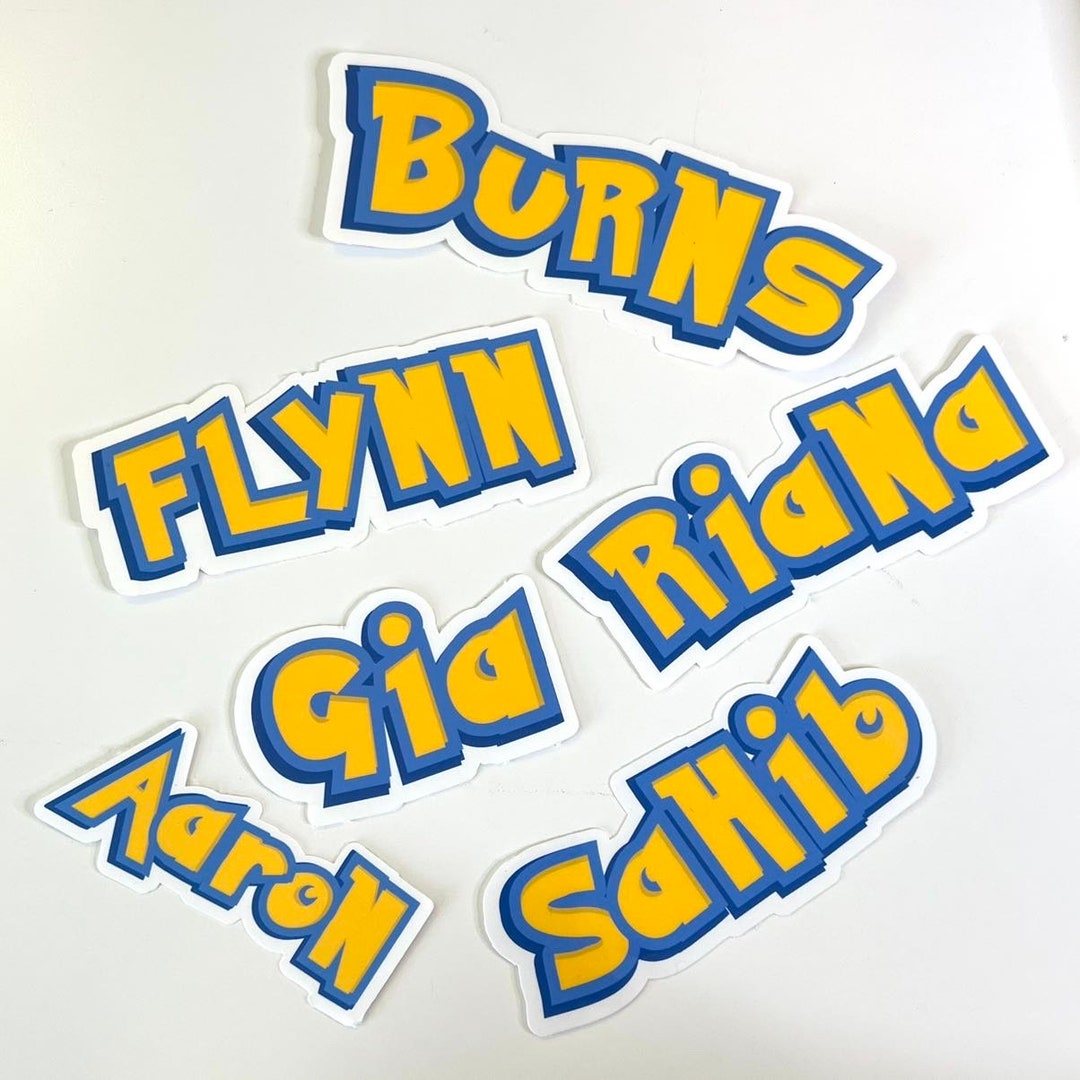 Custom Pokemon Vinyl Name Sticker Water Resistant Sticker - Etsy