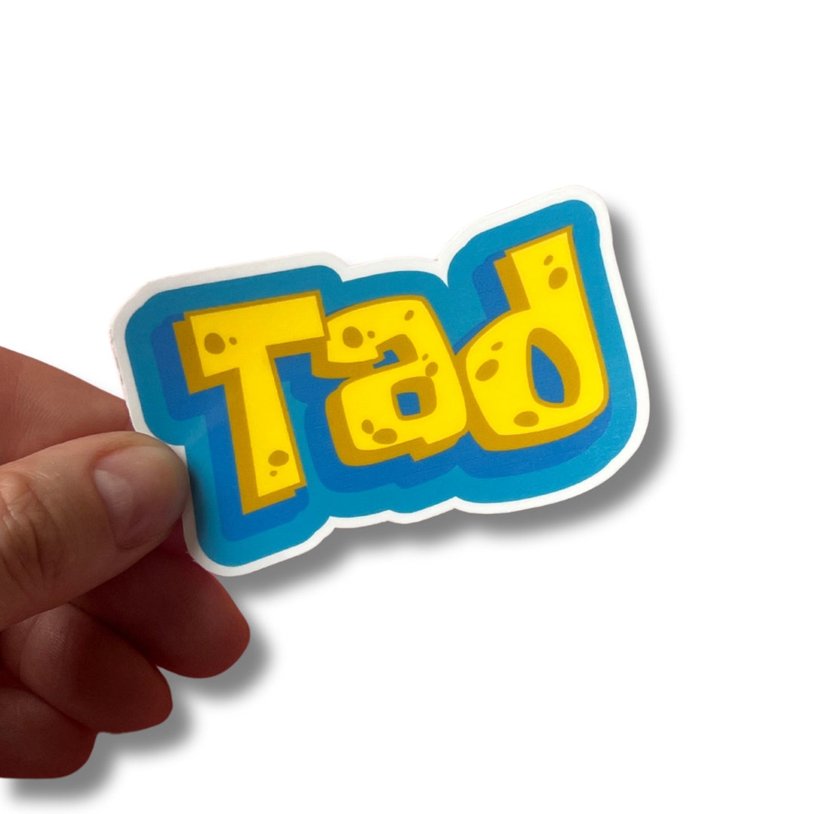Custom Sponge Boy Vinyl Name Sticker | Water Resistant Sticker - Etsy