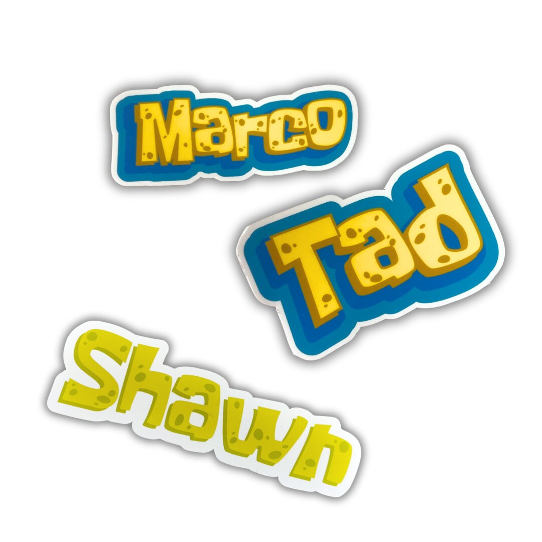 Custom Spongebob Vinyl Name Sticker Water Resistant Sticker - Etsy