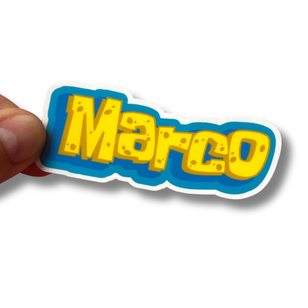 Custom Sponge Boy Vinyl Name Sticker | Water Resistant Sticker - Etsy