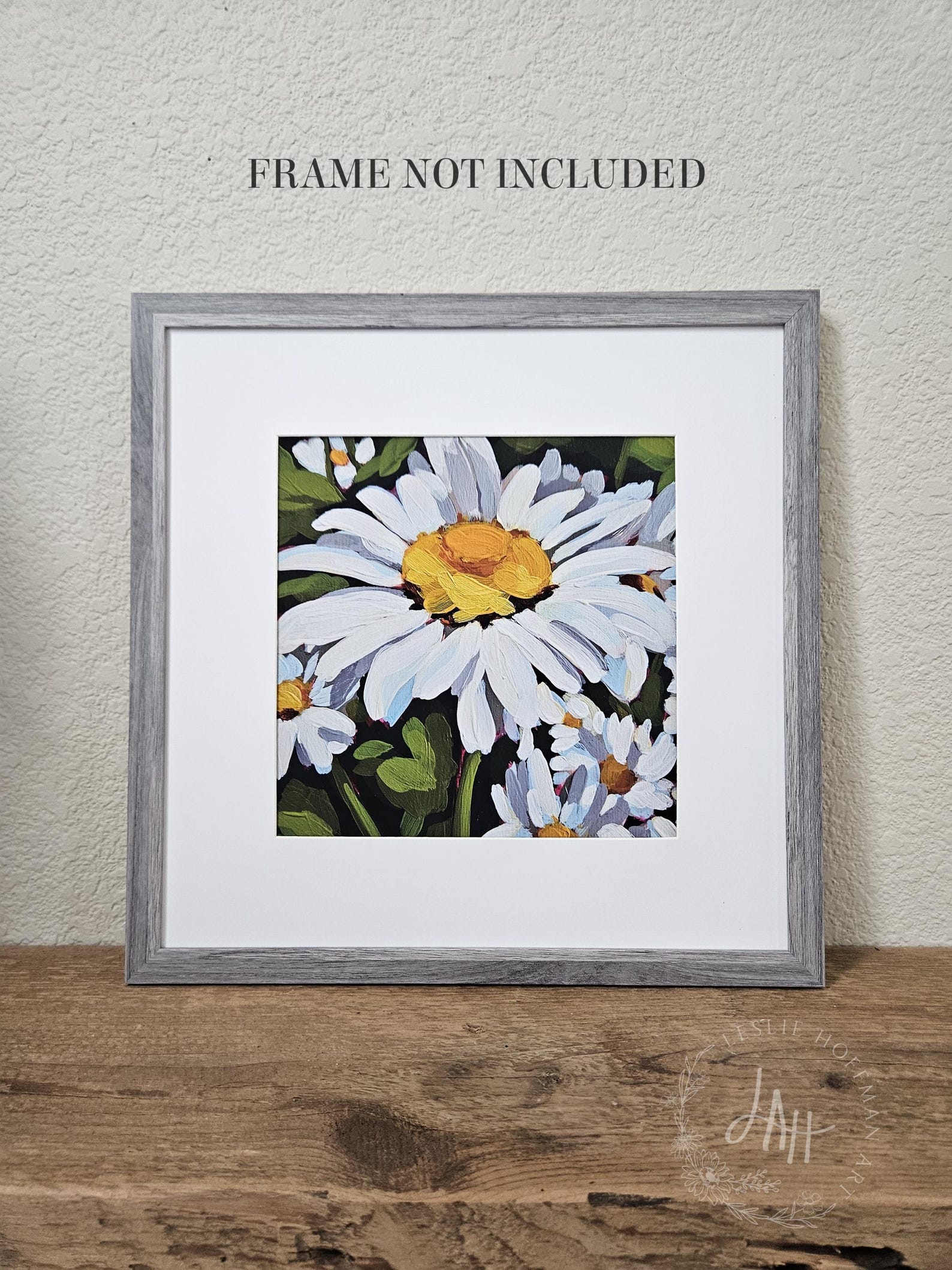 Daisy Art Print, Shasta Daisies Painting, White Daisy Artwork, Original ...