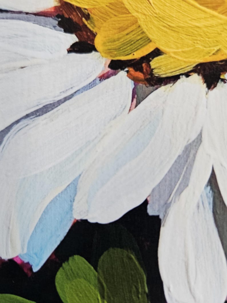 Daisy Art Print, Shasta Daisies Painting, White Daisy Artwork, Original ...