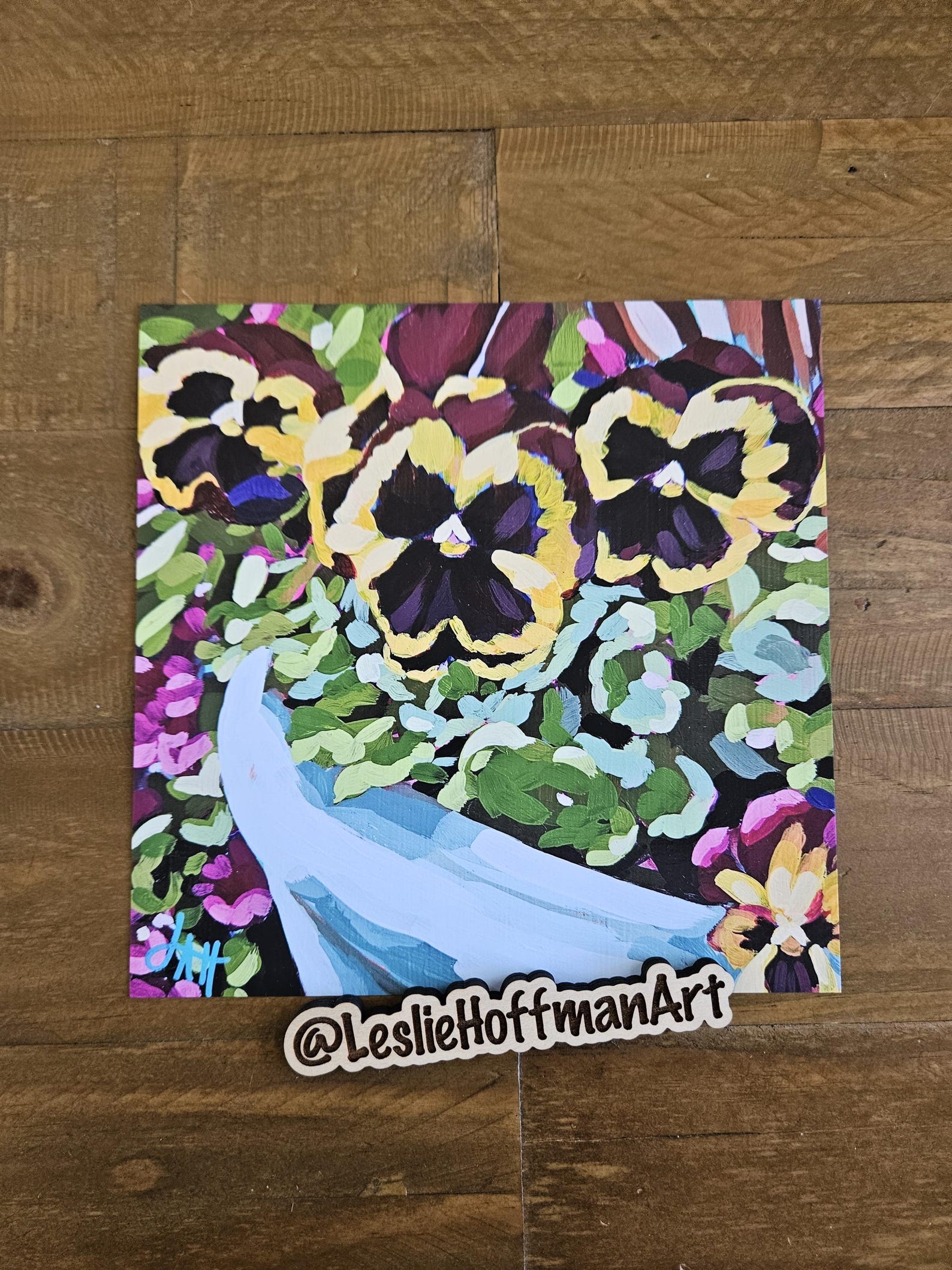 Pansies Art Print, Pansy Painting, Yellow Floral Artwork, Original Art ...