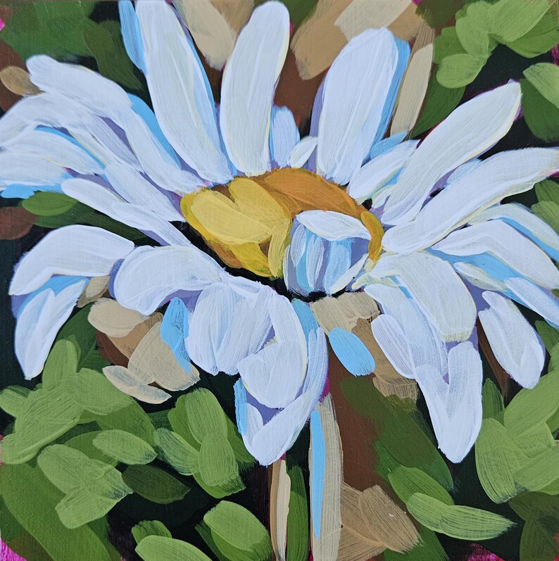 Set of 4 Daisy Note Cards, All-occasion, Blank Inside, Folded Greeting ...