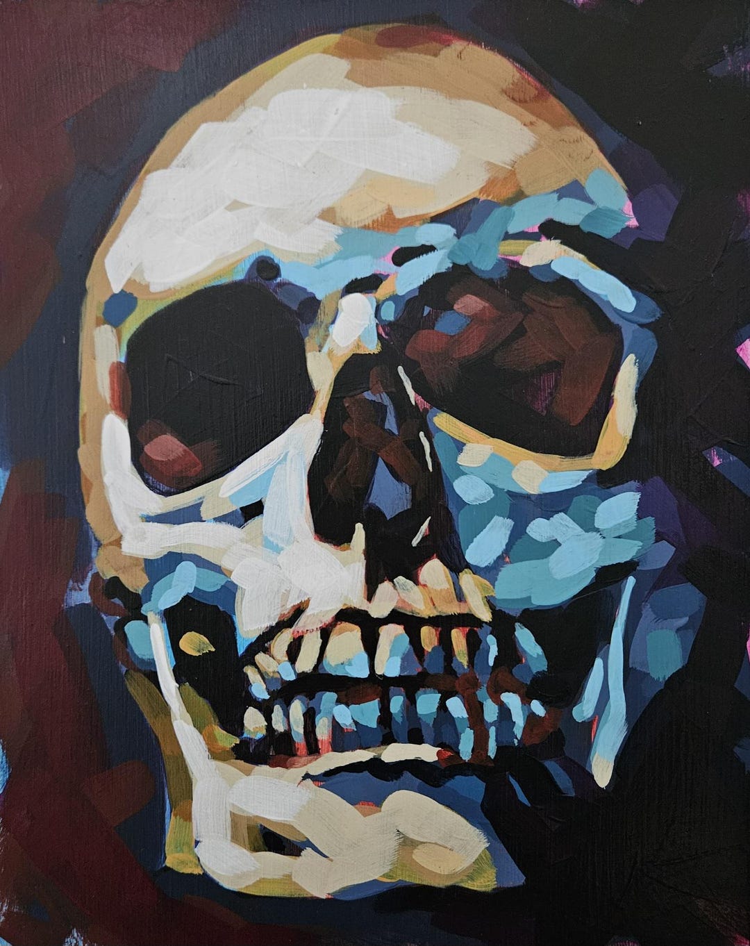 Skull Art Print, Skull Painting, Original Artwork, Giclee Prints ...