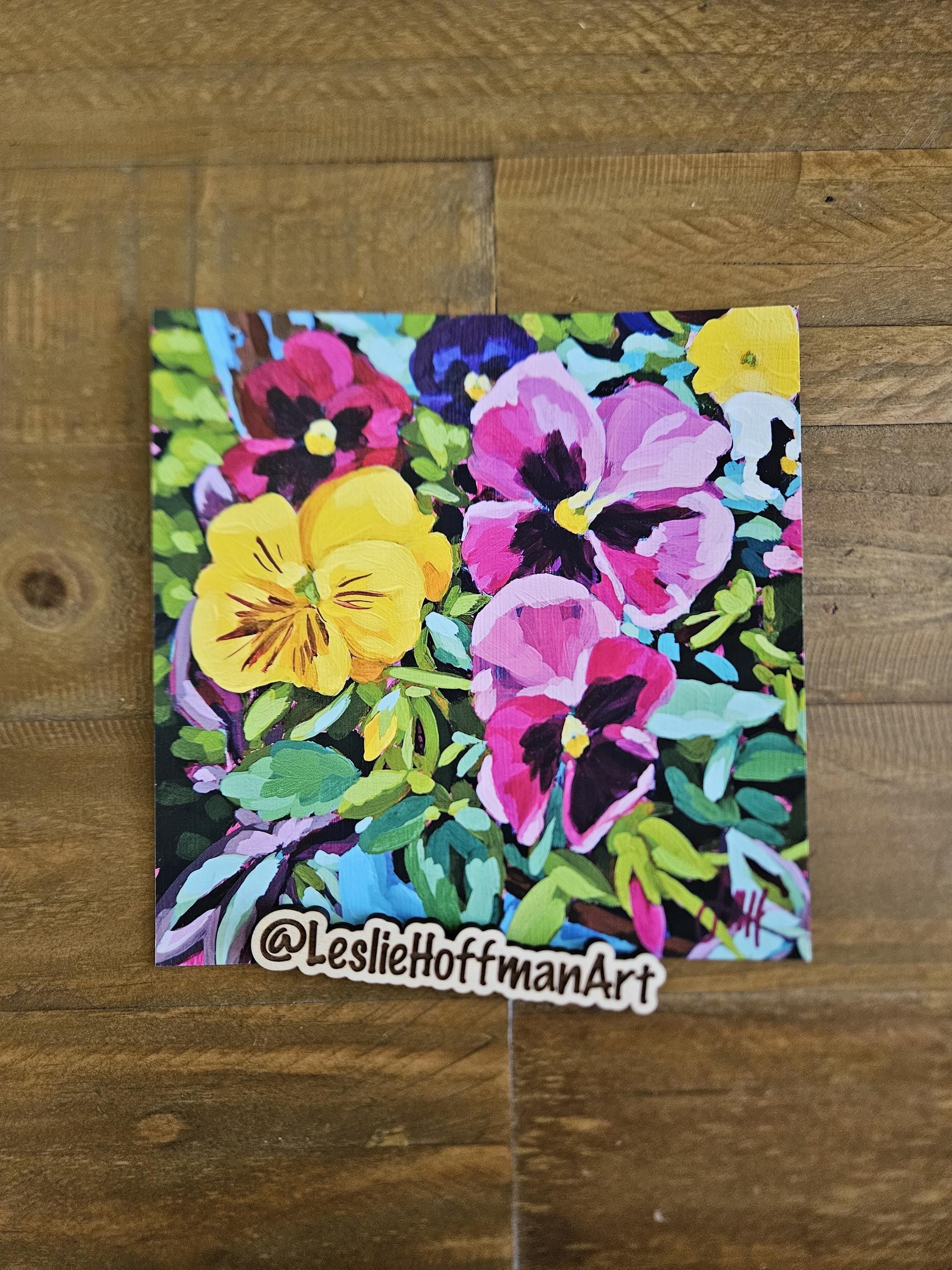 Pansies Art Print, Pansy Painting, Original Art, Giclee Print, Pink ...