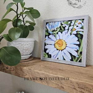 Daisy Art Print, Shasta Daisies Painting, White Daisy Art, Original ...