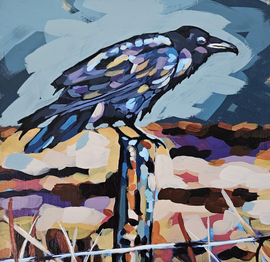 Raven Art Print, Raven Painting, Original Art, Giclee Prints, Black ...