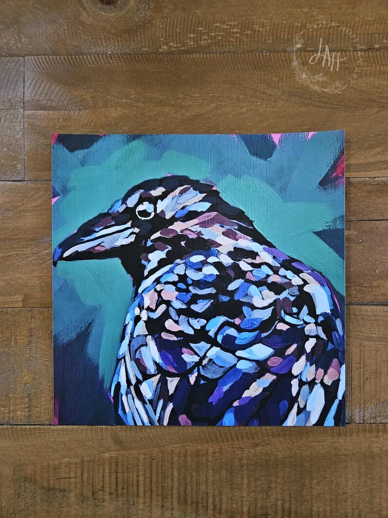 Raven Art Print, Raven Painting, Original Art, Giclee Prints, Black ...