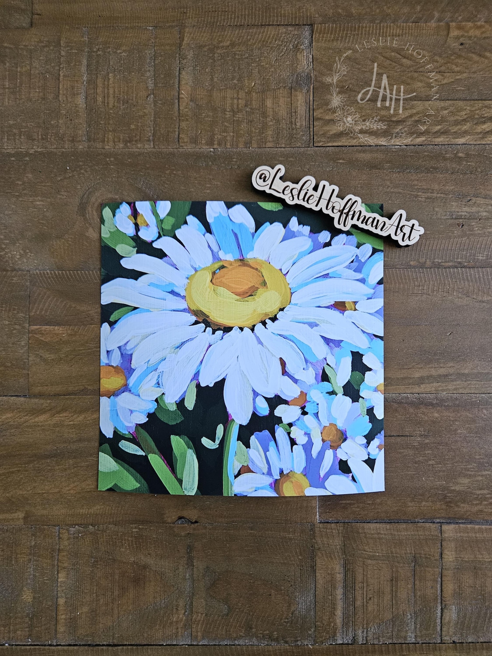 Daisy Art Print, Shasta Daisies Painting, White Daisy Art, Original ...
