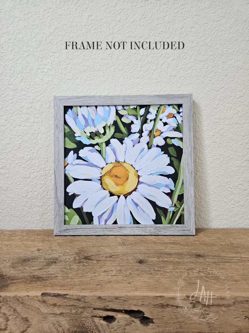 Daisy Art Print, Shasta Daisies Painting, White Daisy Art, Original ...