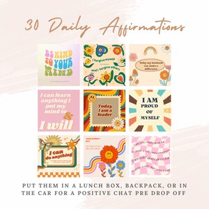 Lunchbox Notes Lunch Notes for Kids Positive Affirmations - Etsy