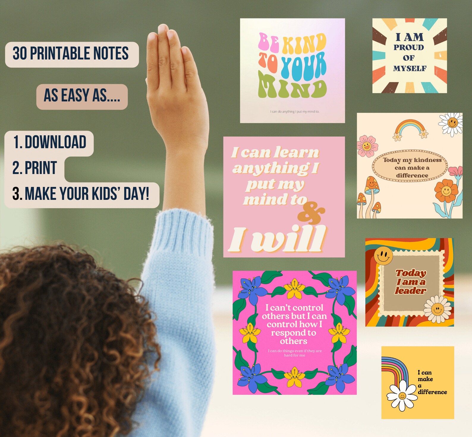 Lunchbox Notes Lunch Notes for Kids Positive Affirmations - Etsy