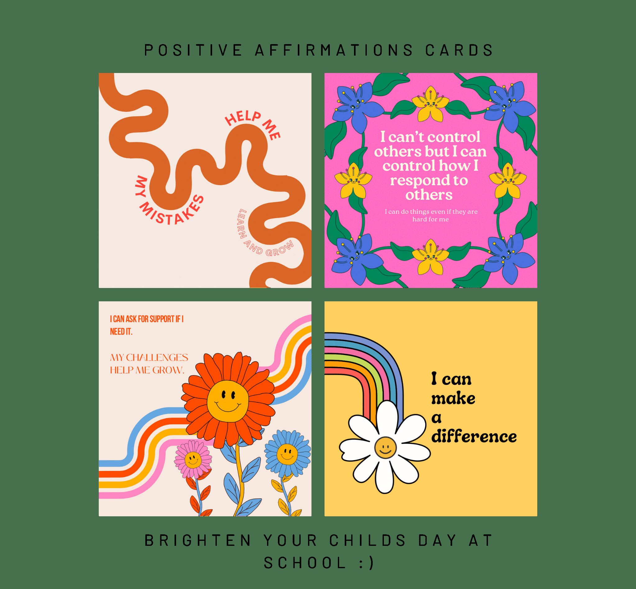 Lunchbox Notes Lunch Notes for Kids Positive Affirmations - Etsy