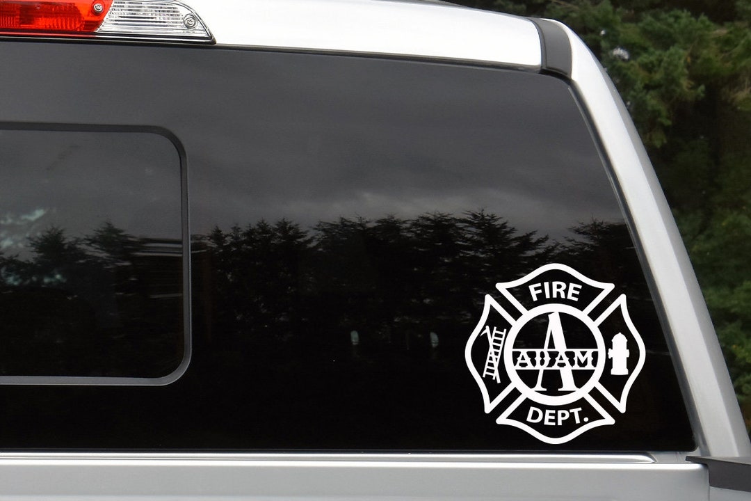 Fire Department Monogram Decal - Etsy