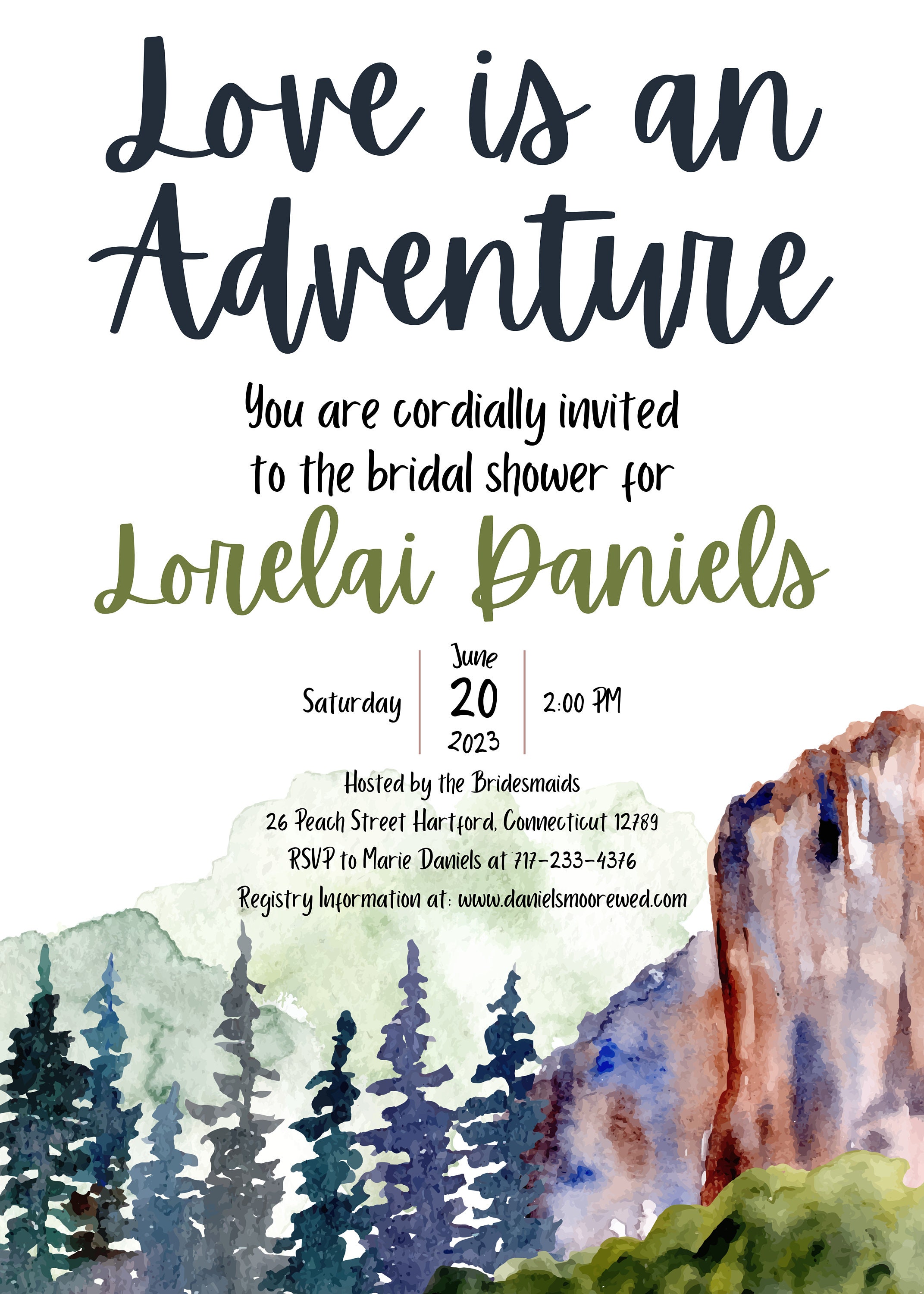 Adventure Themed Bridal Shower Invitation, Love is an Adventure ...