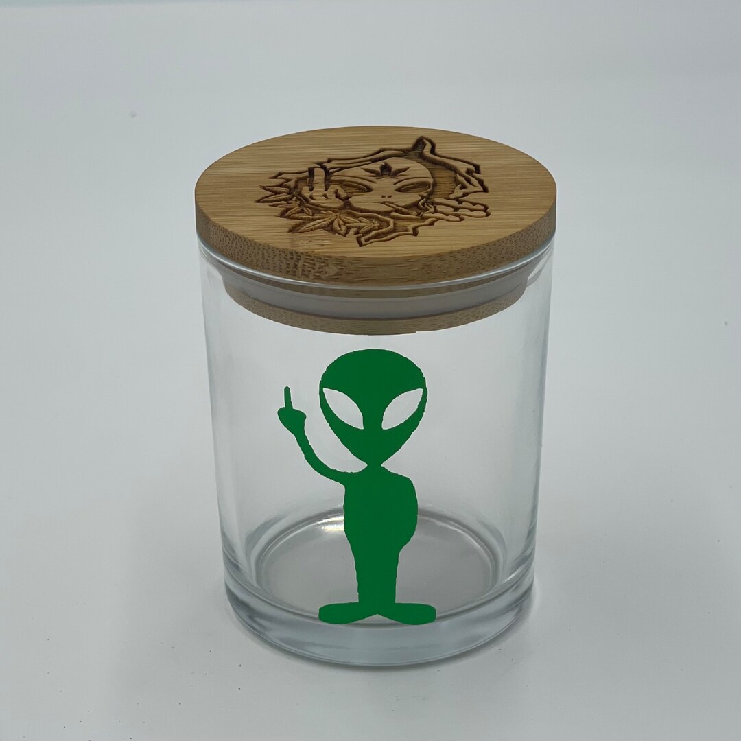 Alien Middle Finger 6 Fl Oz Laser Engraved Smell Proof Stash Jar - Etsy