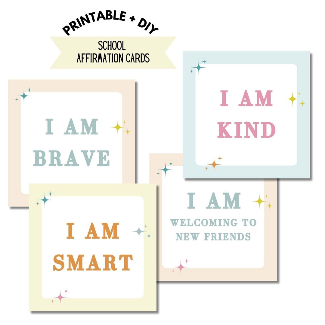 School Affirmation Cards | Children & Kids Affirmation Cards ...