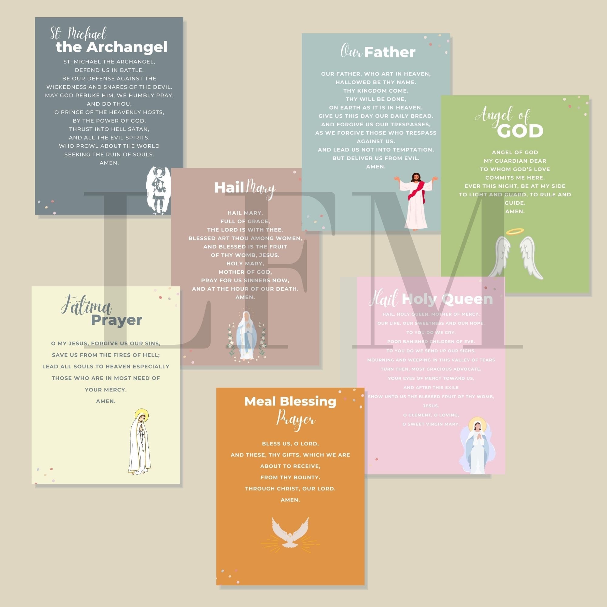 Printable Prayer Cards for Kids | Catholic Prayer Cards | 5x8 In ...