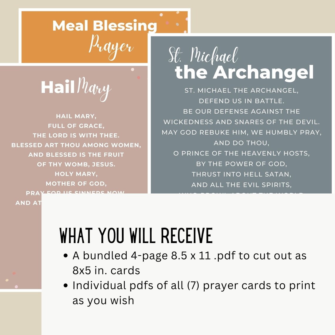 Printable Prayer Cards for Kids | Catholic Prayer Cards | 5x8 In ...