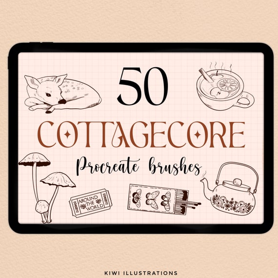 50 Cottagecore Aesthetic Procreate Brushes Free Daily - Etsy Australia