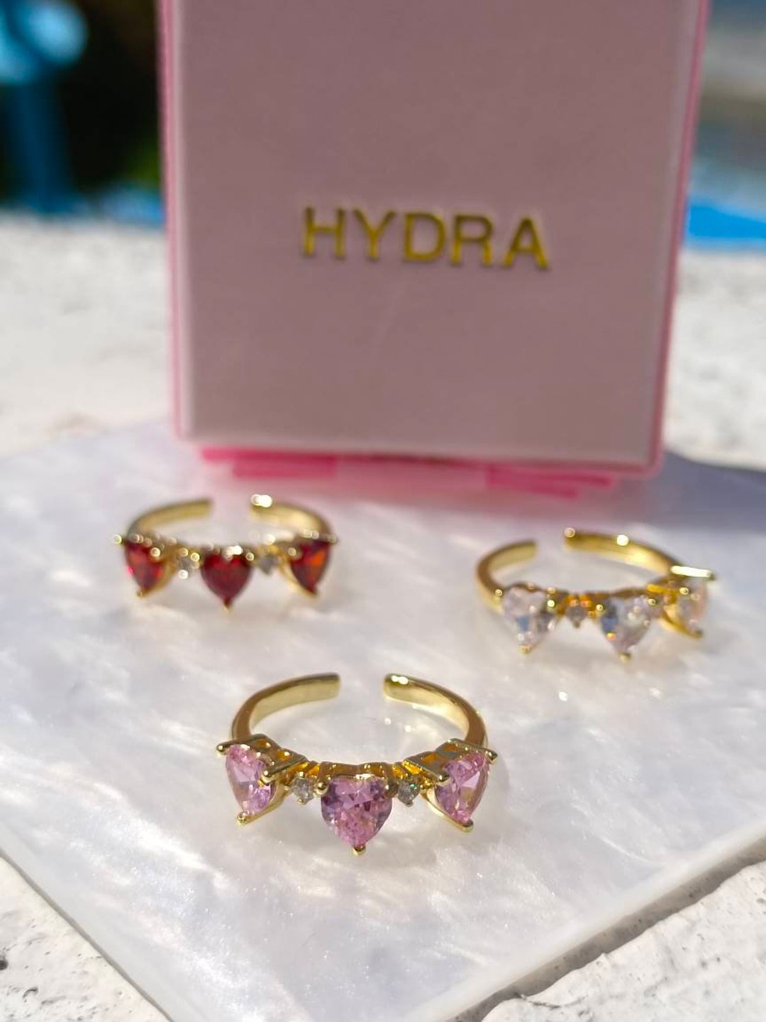 3 Hearts Ring Heart Ring Princess Dreamy Best Gift Pink - Etsy