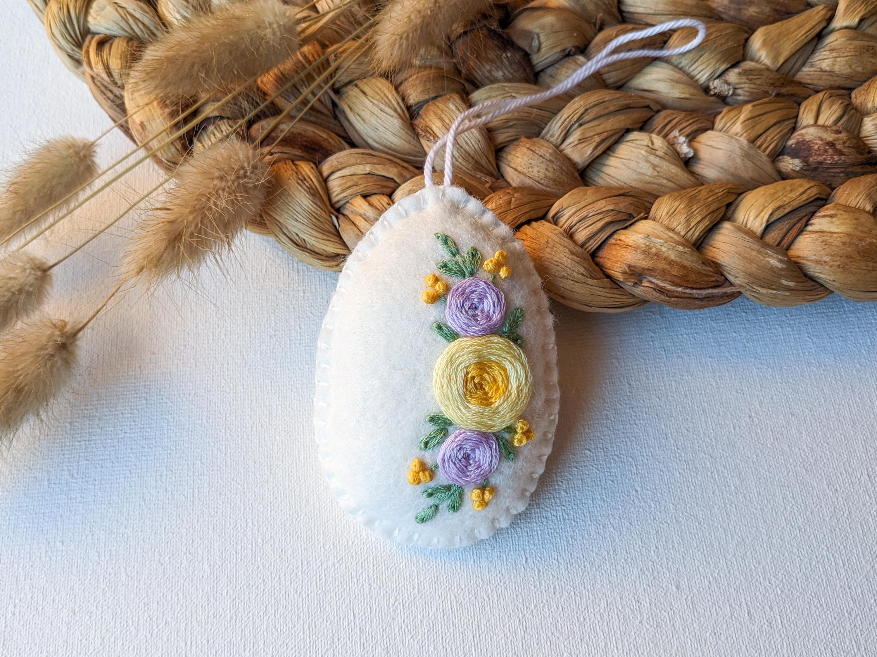Easter Felt Ornament - Floral Egg - PDF Pattern - Easter Hand ...