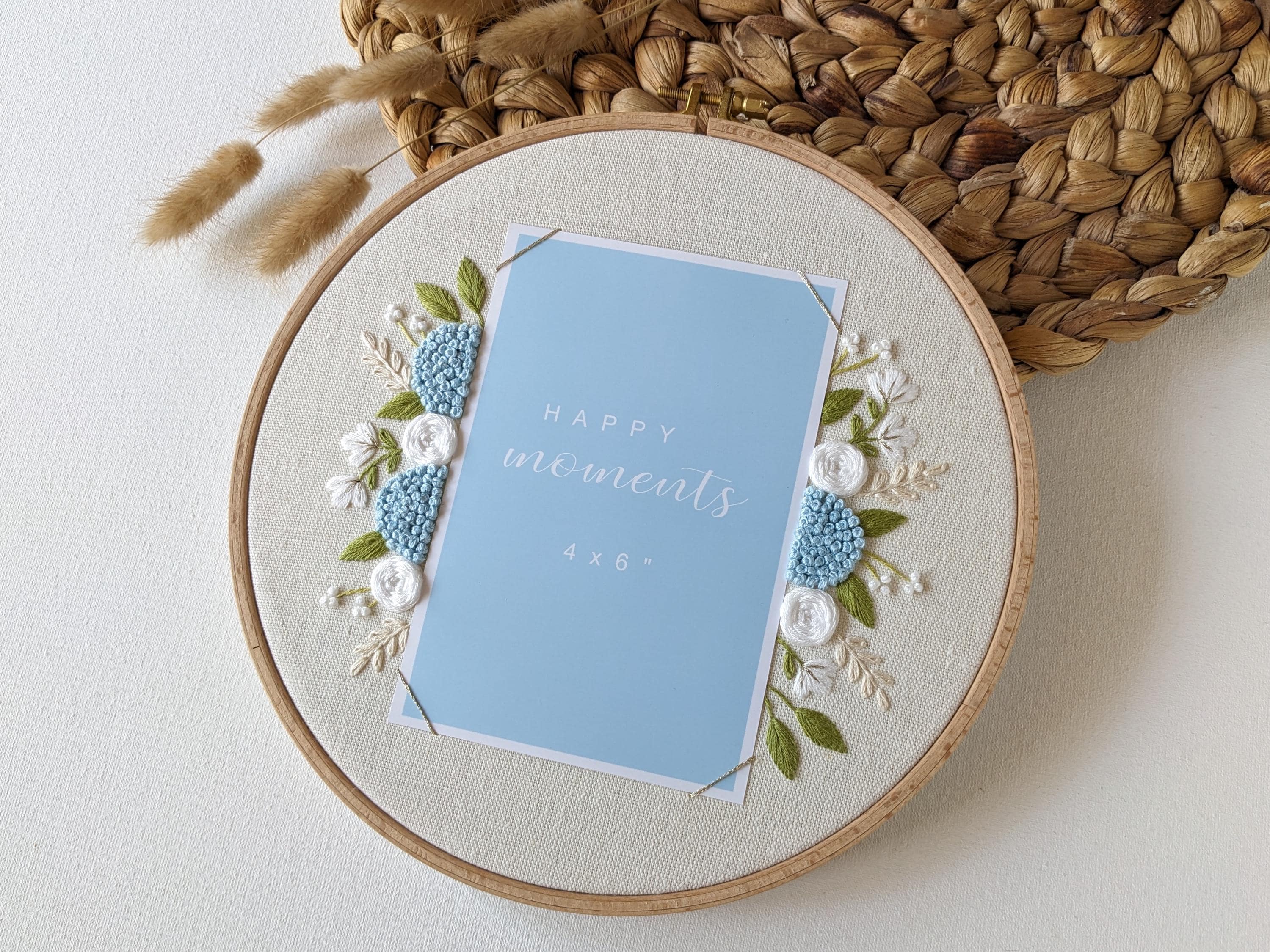 PDF Pattern - Blue Hydrangeas and White Roses – Embroidery Pattern 9 ...