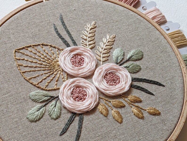 PDF Pattern – Boho Flower Bouquet – Embroidery Pattern 8" (20 Cm) With ...