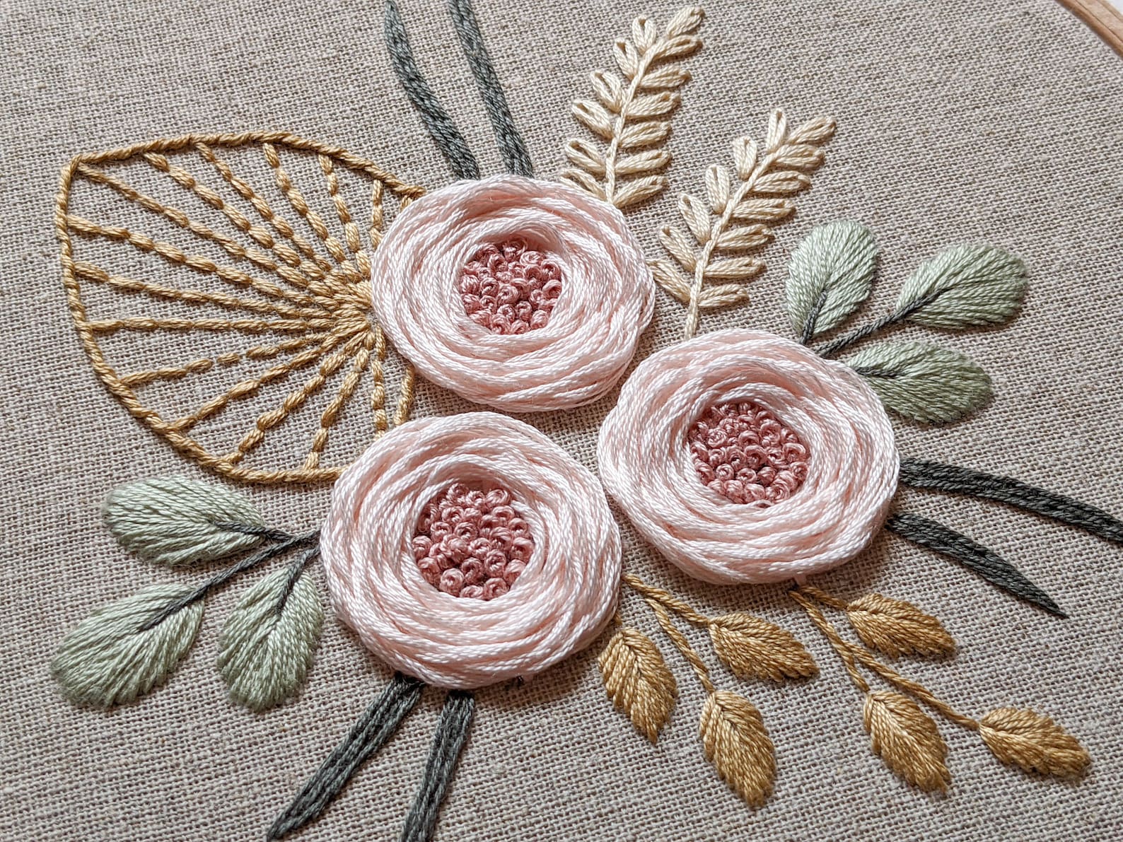 PDF Pattern – Boho Flower Bouquet – Embroidery Pattern 8" (20 Cm) With ...