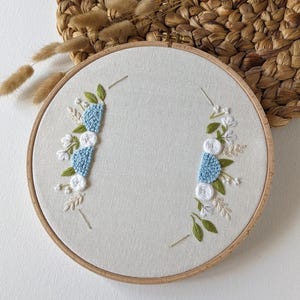 PDF Pattern - Blue Hydrangeas and White Roses – Embroidery Pattern 9 ...