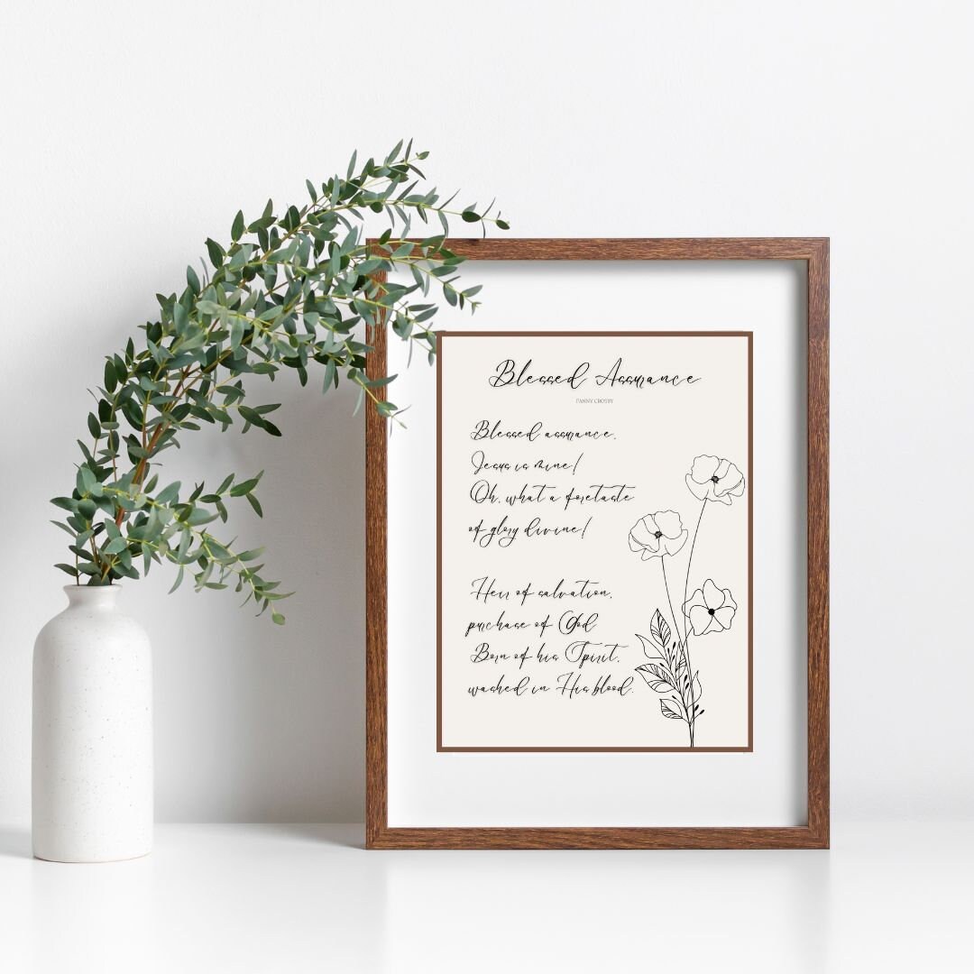 Hymn Printable, Blessed Assurance - Etsy