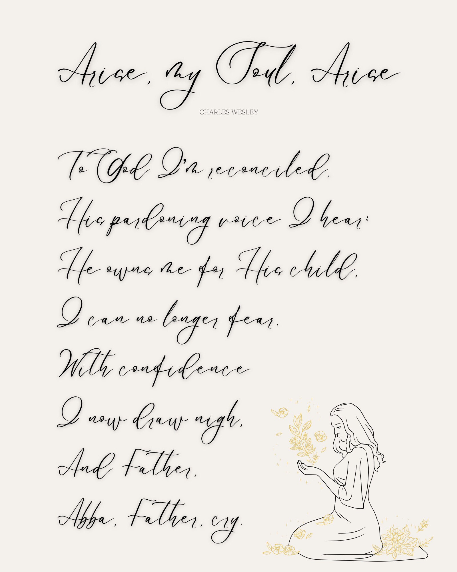 Hymn Printable, Arise My Soul Arise - Etsy