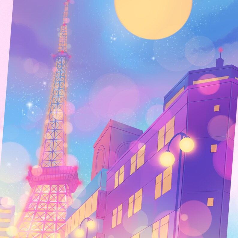 Cute Tokyo Tower Aesthetic Art Print - Etsy