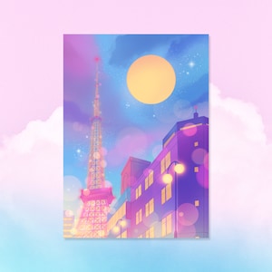 Cute Tokyo Tower Aesthetic Art Print - Etsy