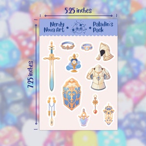 Dnd Paladin's Pack Sticker Sheet - Planner and Journal Stickers ...