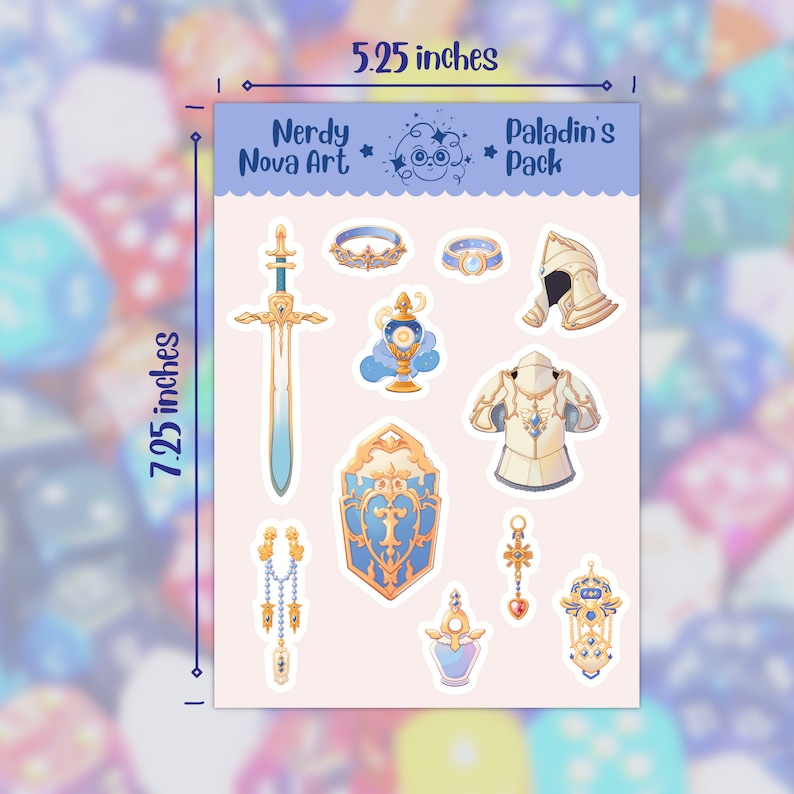 Dnd Paladin's Pack Sticker Sheet - Planner and Journal Stickers ...