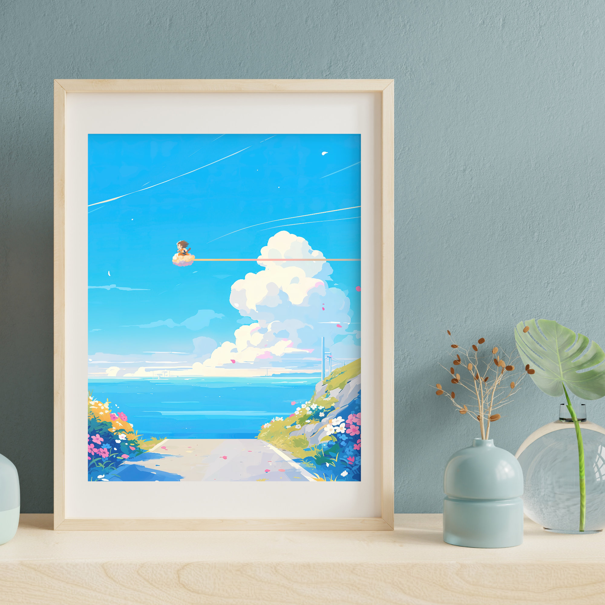 Flying Nimbus A Pastel, Anime Art Print - Etsy