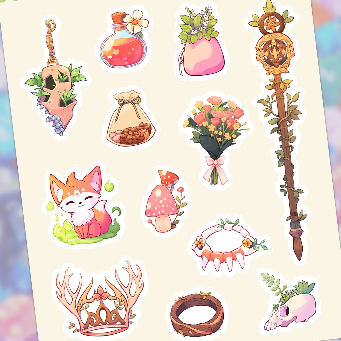 Dnd Druid's Pack Sticker Sheet - Planner and Journal Stickers Inspired ...