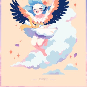 Mythological Affirmations - Harpy: Nerdy, Cute, and Motivational Art ...