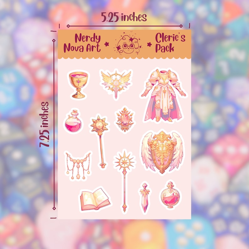 Dnd Cleric's Pack Sticker Sheet - Planner and Journal Stickers Inspired ...