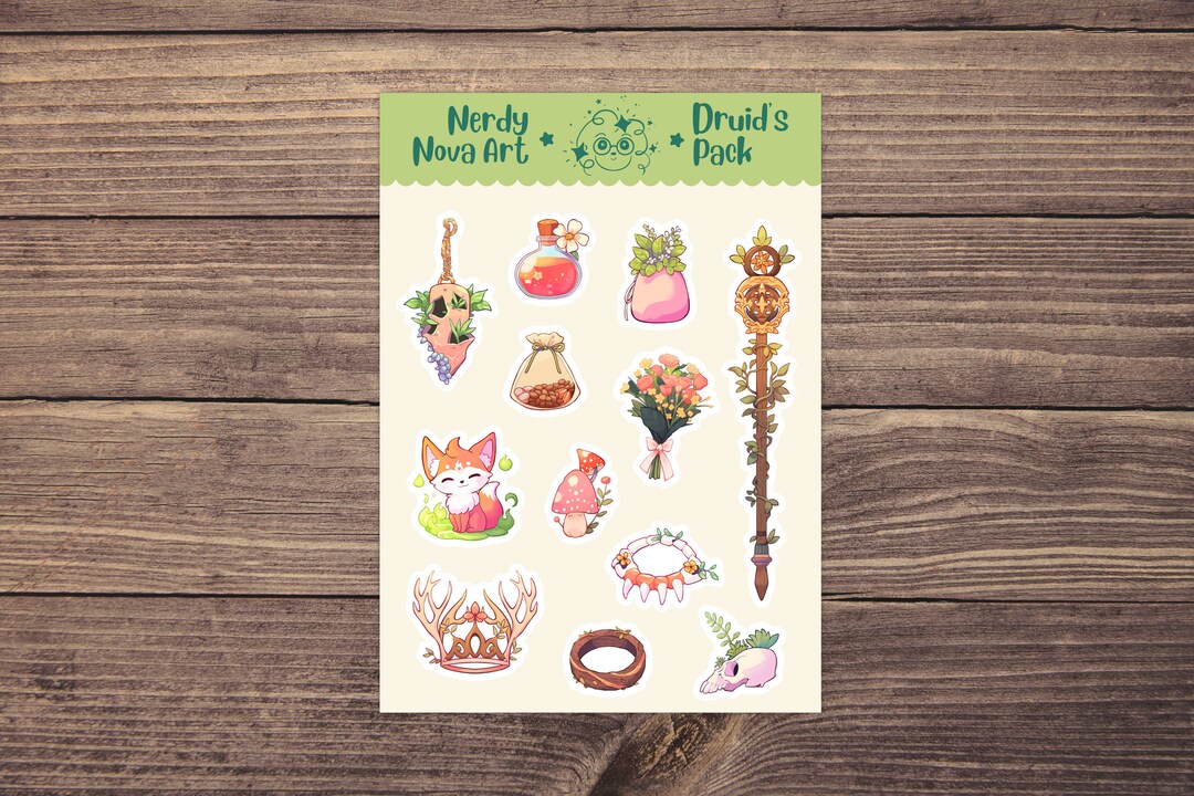 Dnd Druid's Pack Sticker Sheet - Planner and Journal Stickers Inspired ...