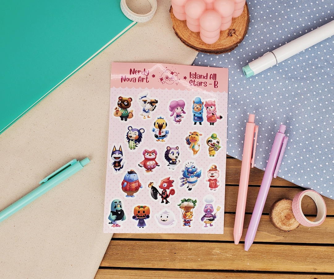 Island All-stars (B) Sticker Sheet | Cute Video Game Stickers | Kawaii ...