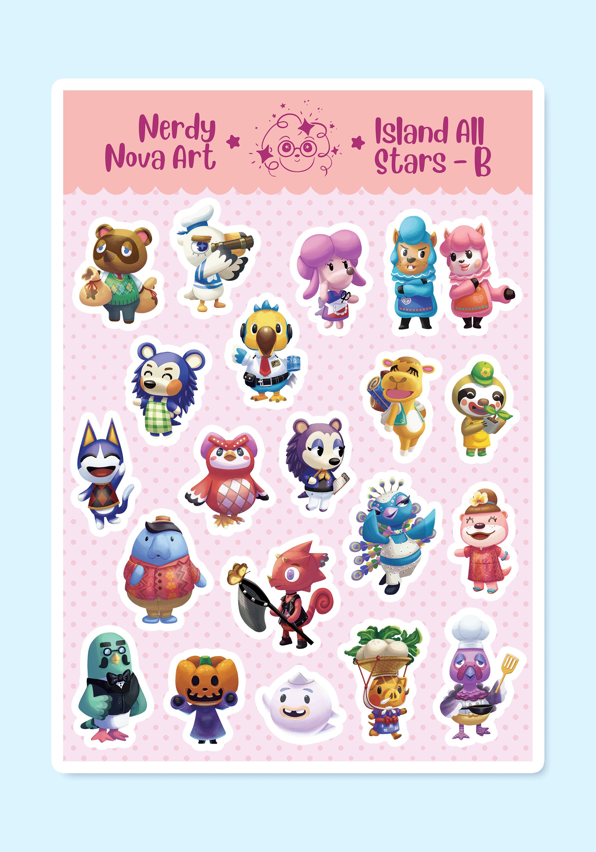 Island All-stars B Sticker Sheet Cute Video Game Stickers - Etsy