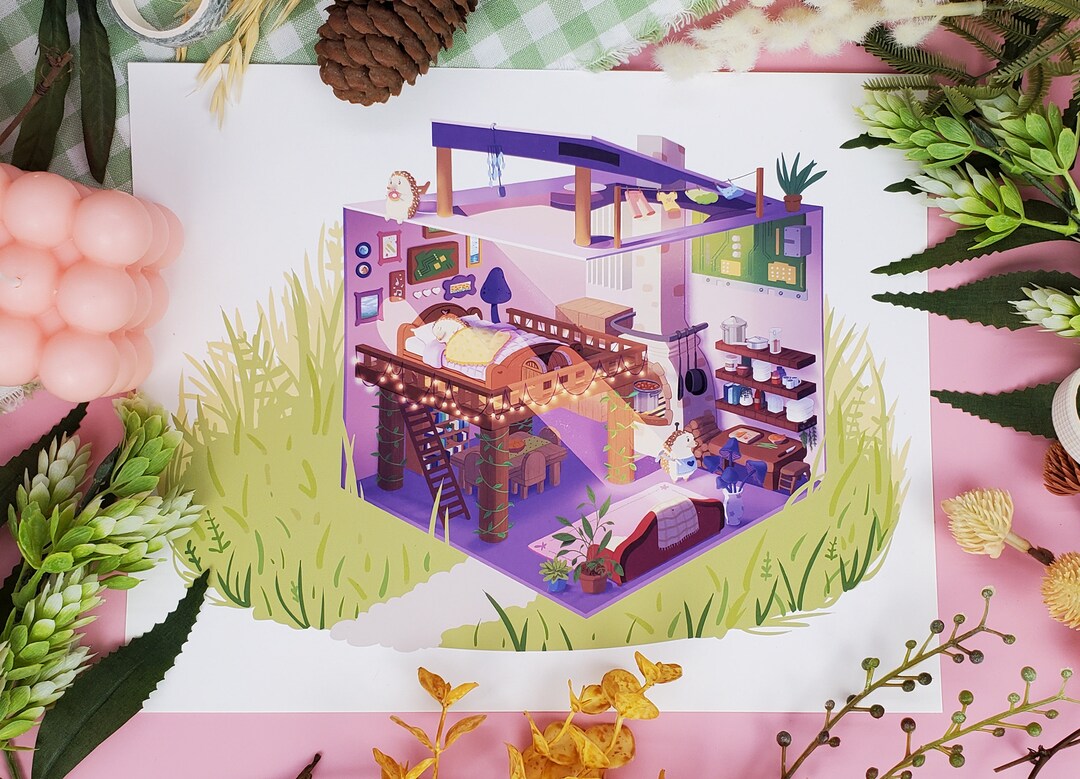 Gamecube Cottage Art Print Cute Video Game Wall Art Kawaii - Etsy