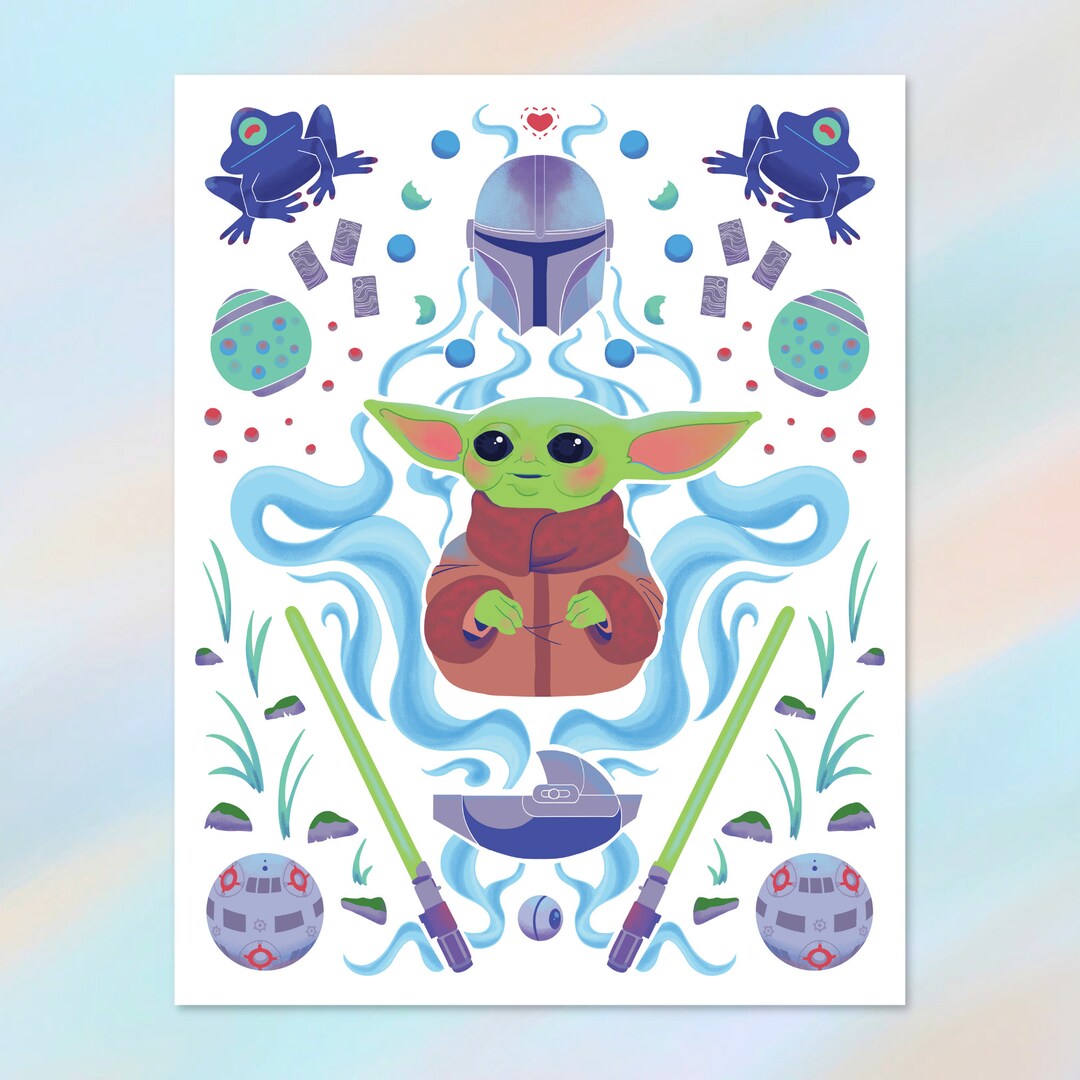 The Child: A Cute Grogu, Scandinavian-style Art Print or Poster, for ...