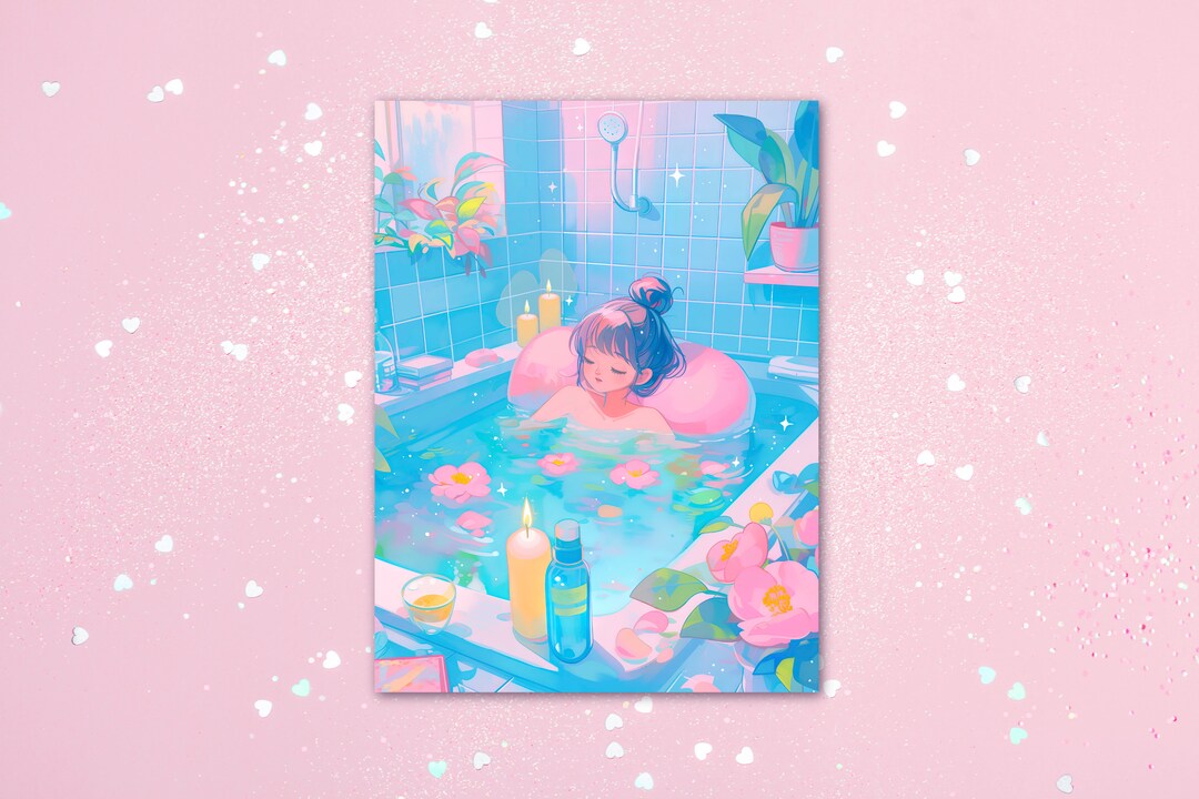 Enchanted Bath: A Cute, Lo-fi Inspired Art Print - Etsy